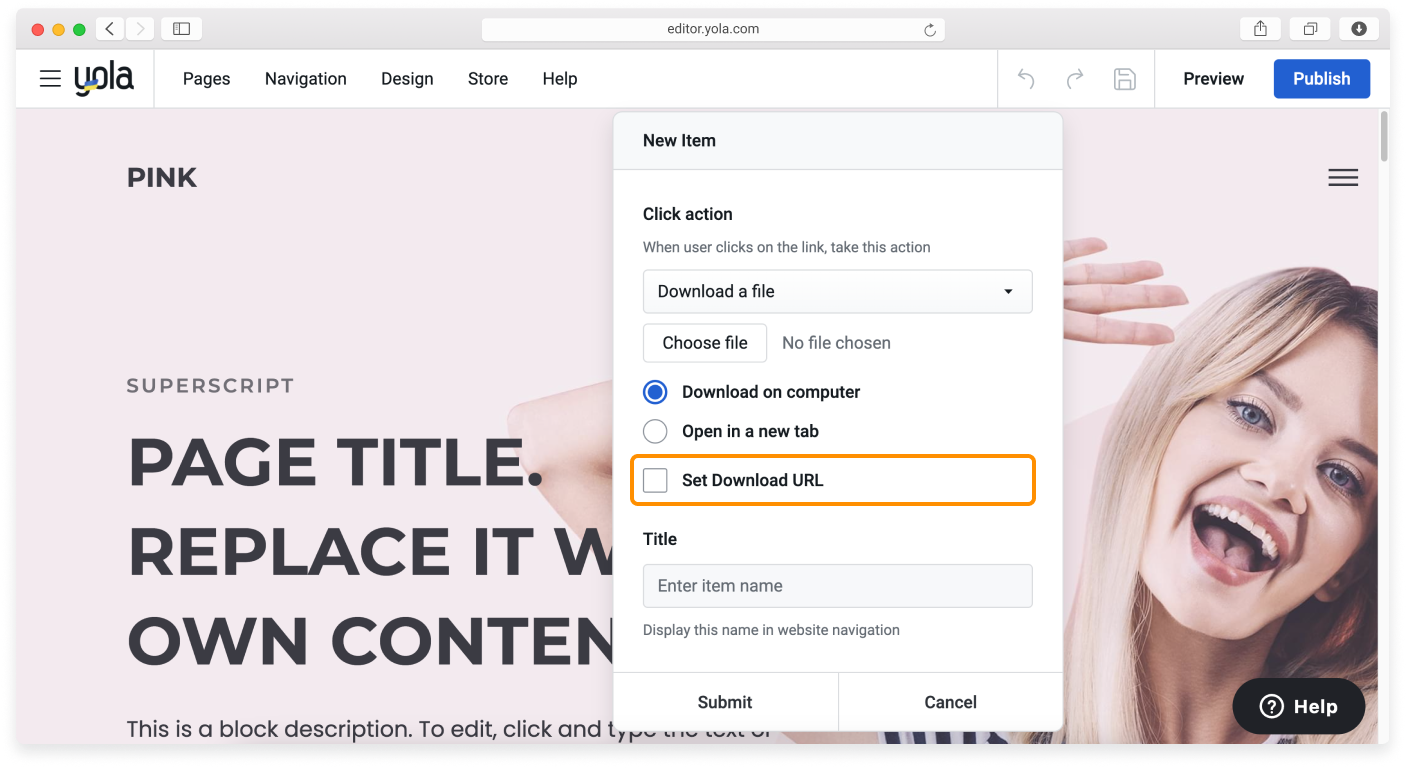 Adding a link to downloadable file as submenu item – Sitebuilder+ Adding a link to downloadable file as submenu item – Sitebuilder+