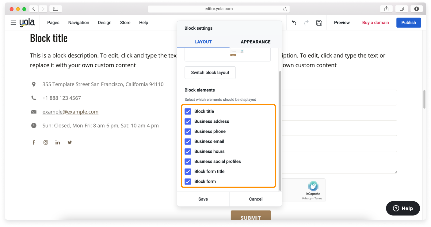 Forms block – Sitebuilder+